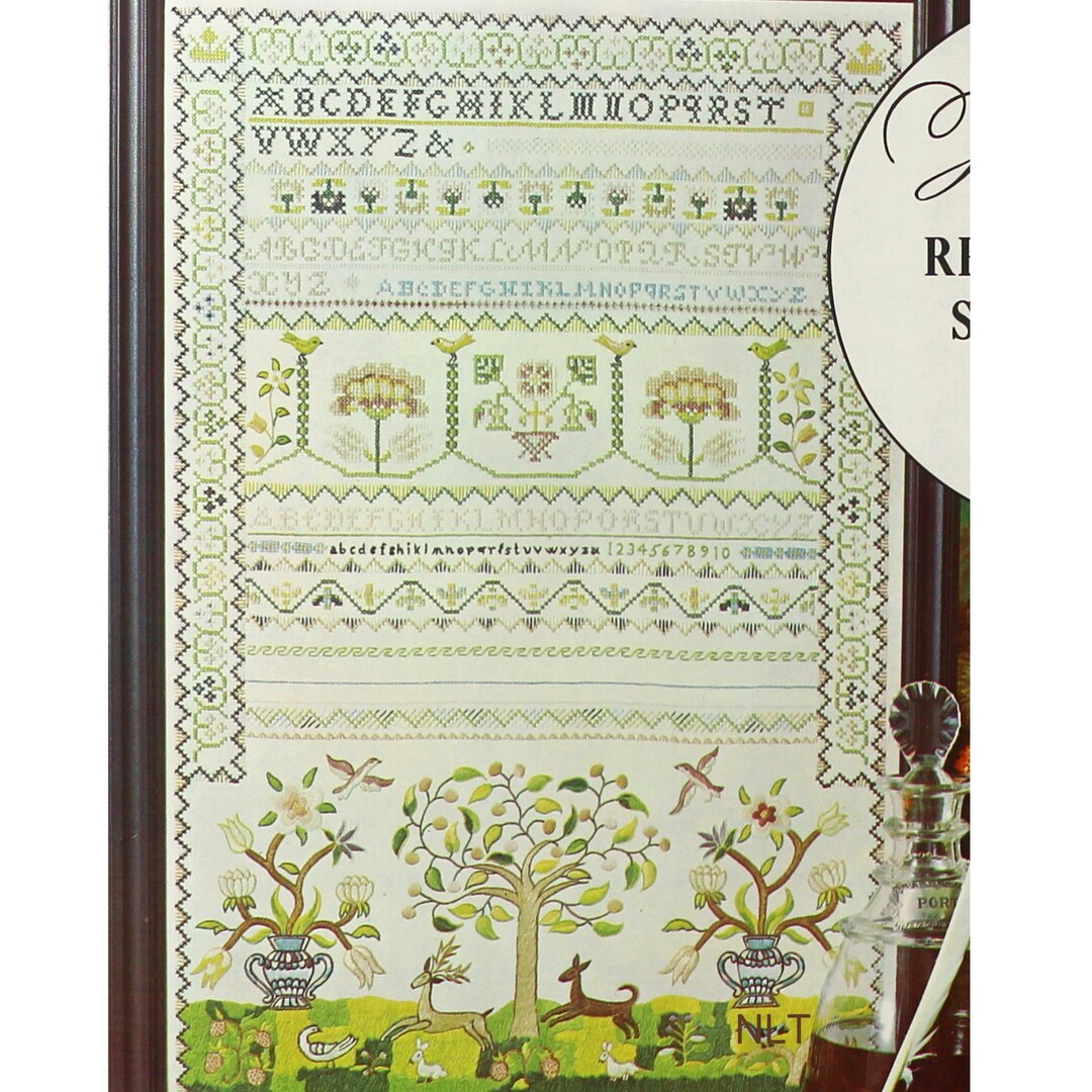 THE CHASE SAMPLER Mary Starker Stamped Cross Stitch Kit Reproduction ...