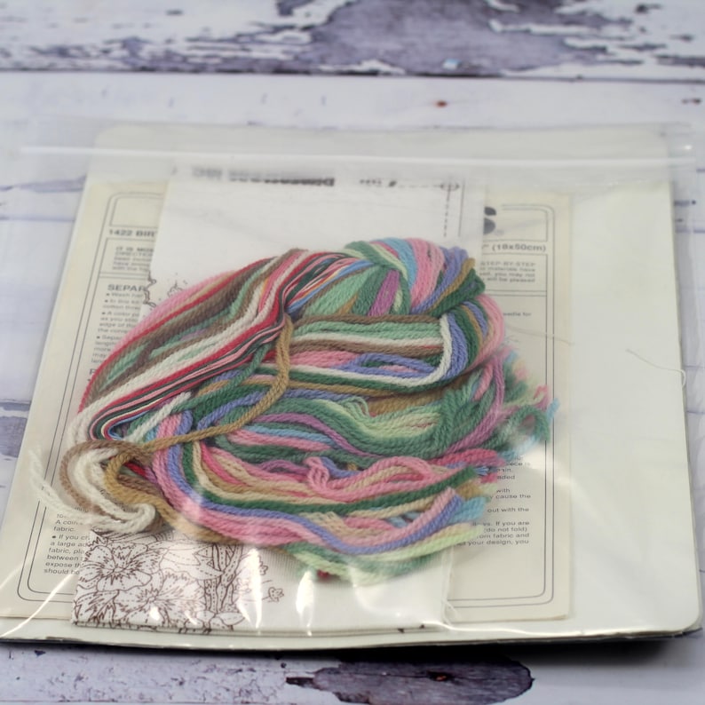 Vintage Crewel Embroidery Kit Spring Bird Bird's Nest Floral Flowers - Etsy