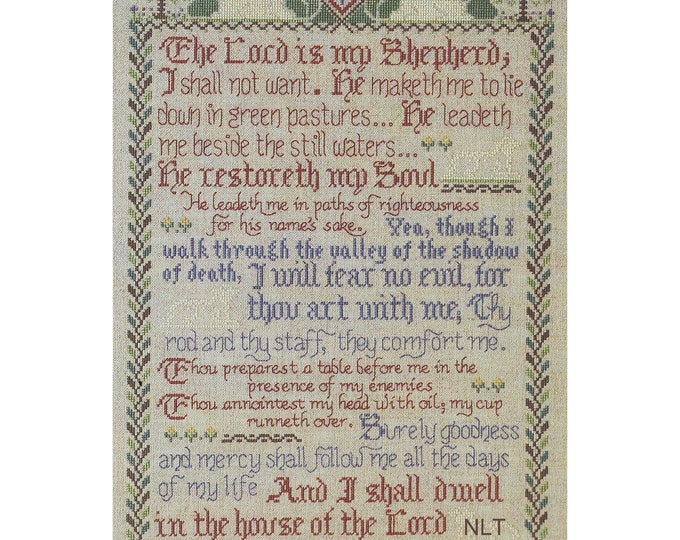 23rd Psalm the LORD is MY SHEPHERD Counted Cross Stitch Kit Vera M ...