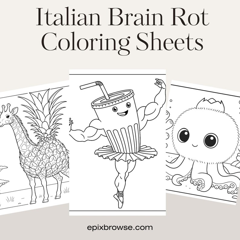 Italian Brainrot Coloring Pages: Viral Meme Art (PDF Download) - Etsy