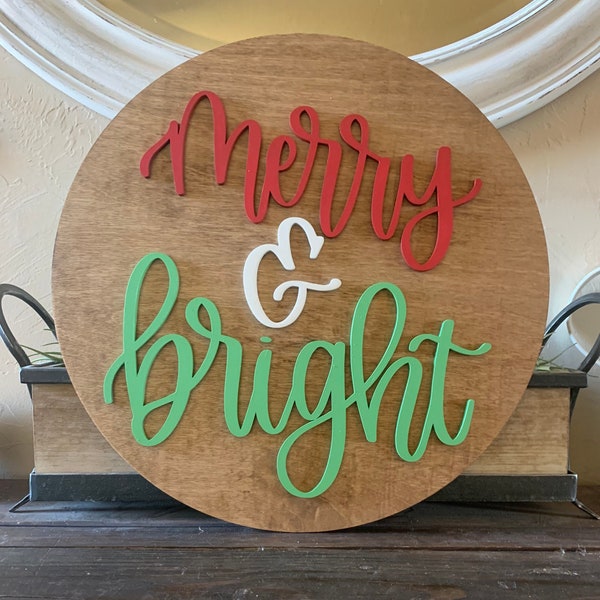 Merry and Bright Banner - Etsy