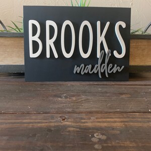 SMALL Rectangle 3D Name Wooden Sign Baby Name Announcement - Etsy