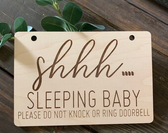 Shhh Baby Sleeping Sign - Etsy