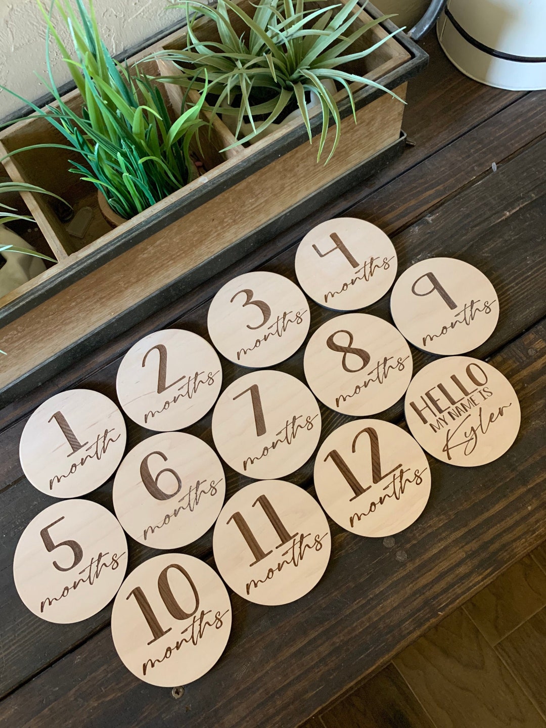 Hello My Name is Baby Milestone Wooden Cards|| Baby Name Announcement ...