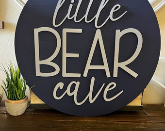 LARGE Little Man Cave Round 3D Wooden Sign Boys Room Decor | Etsy