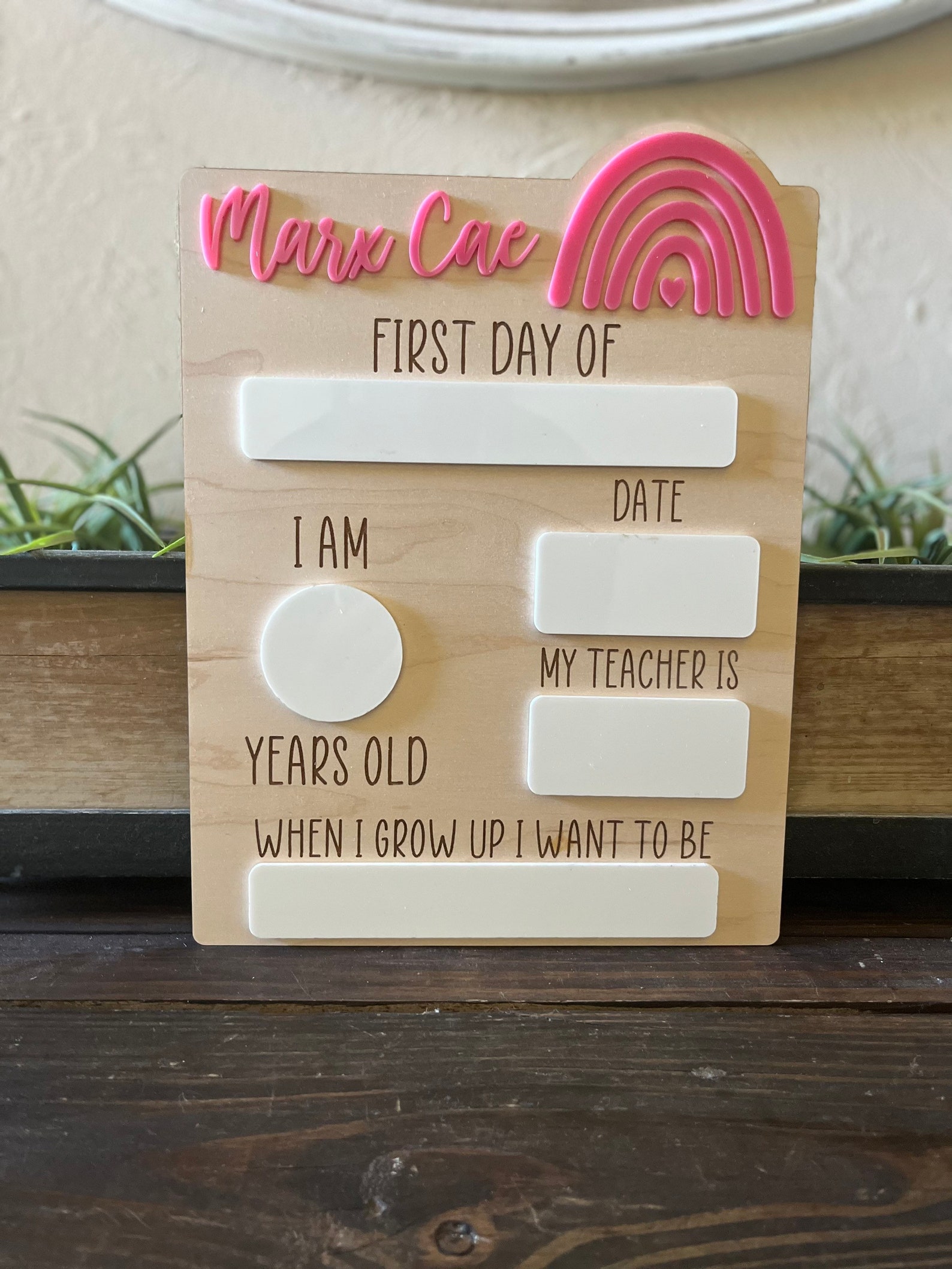 First Day of School Wooden Sign Personalized Sign for First - Etsy