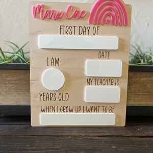 First Day of School Wooden Sign || Personalized Sign for First Day of ...