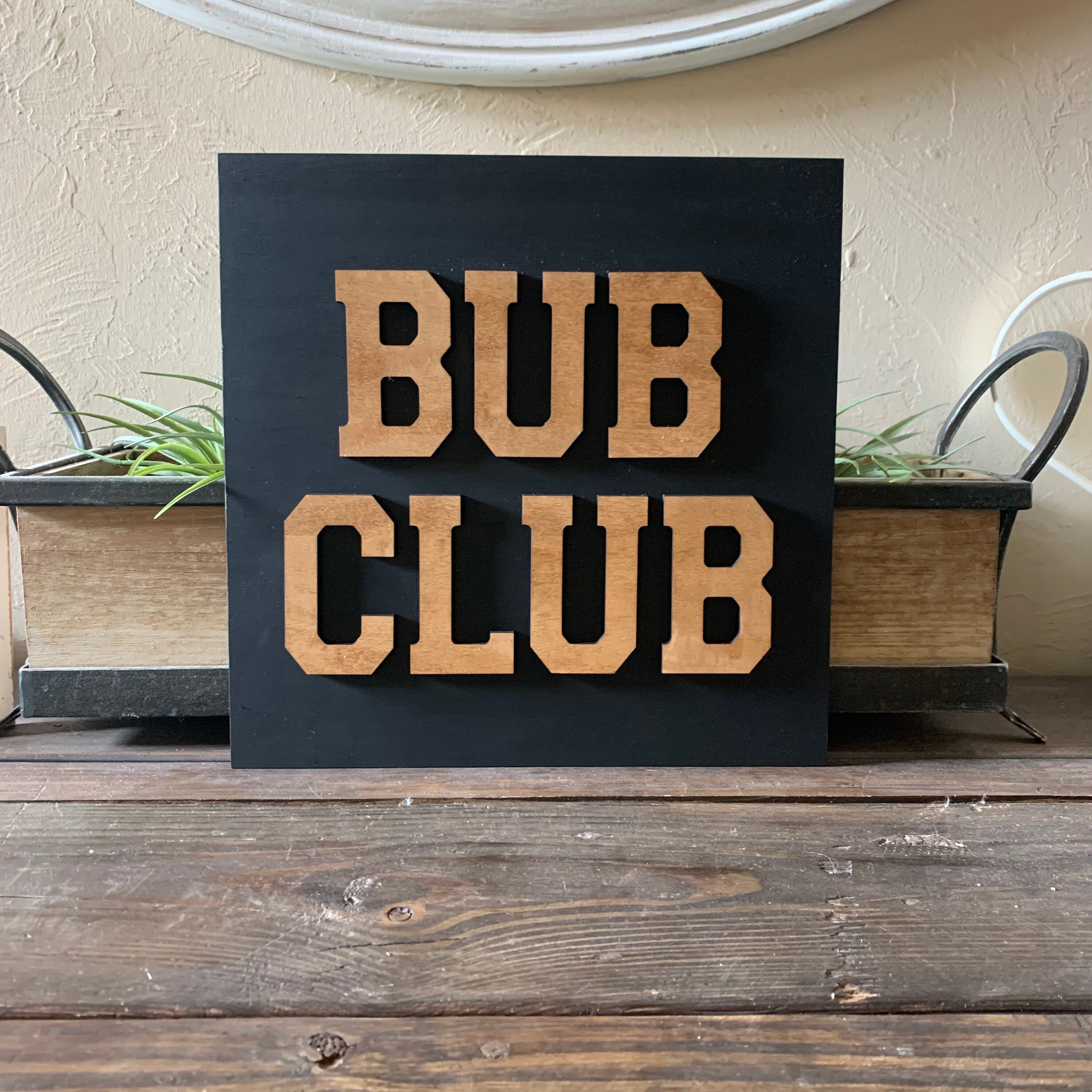 Bub Club Square 3D Wooden Sign Boys Room Decor Baby - Etsy