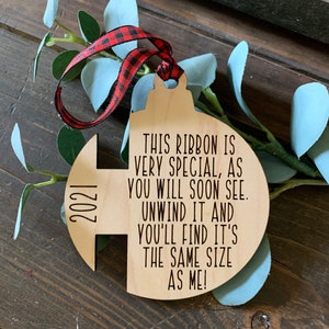 Engraved Child’s Height Ribbon Wooden Ornament || Custom Gift ...