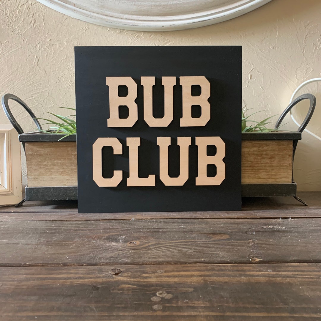 Bub Club Square 3D Wooden Sign || Boys Room Decor || Baby Shower Gift ...
