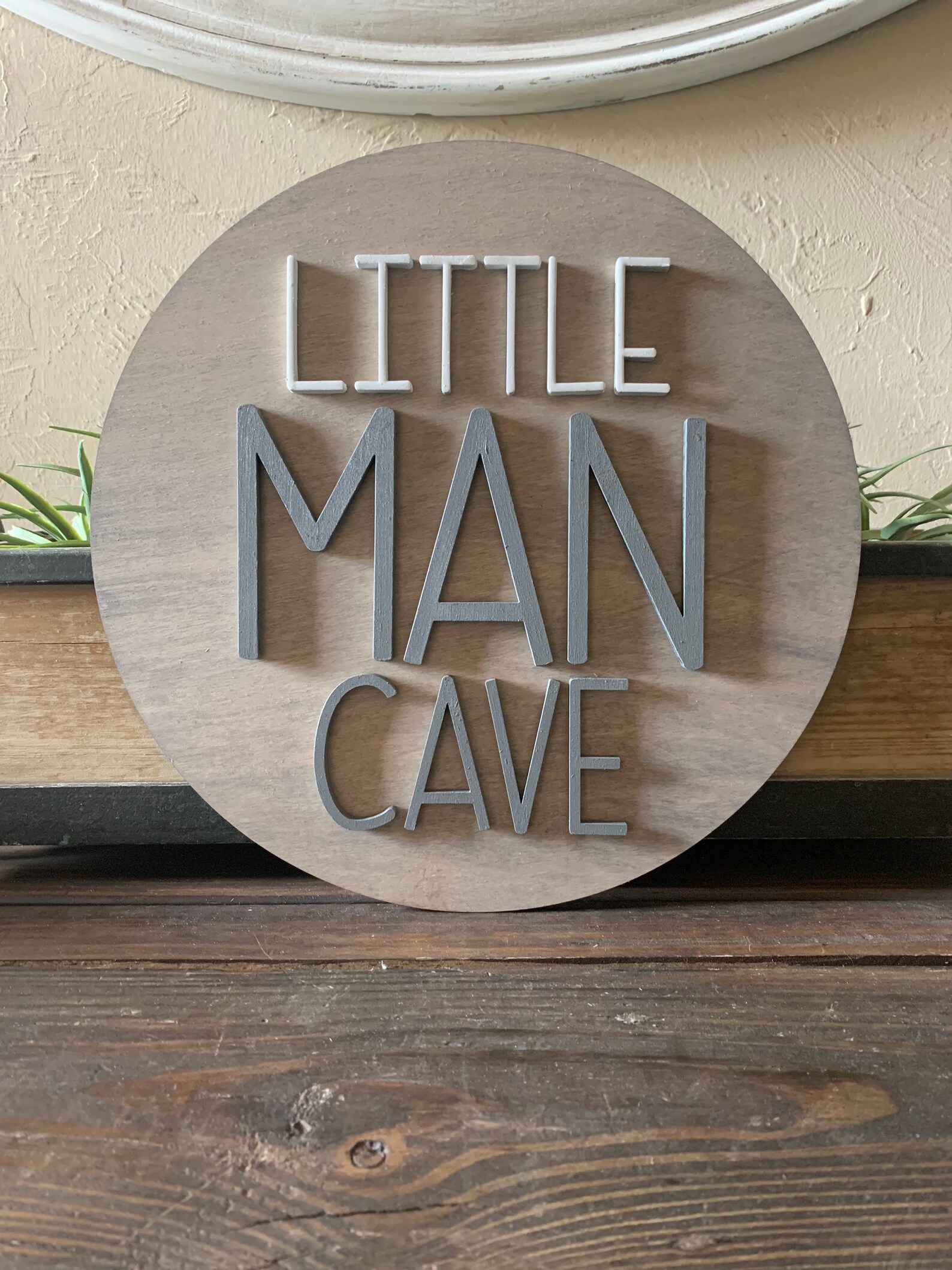 LARGE Little Man Cave Round 3D Wooden Sign Boys Room Decor | Etsy