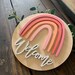 Round 3D Rainbow Welcome Wooden Sign Baby Name Announcement - Etsy