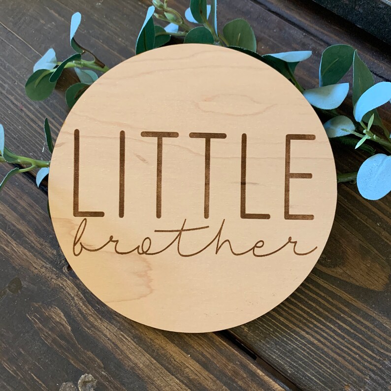 Big Little Brother Sister Engraved Wooden Sign Baby Name - Etsy