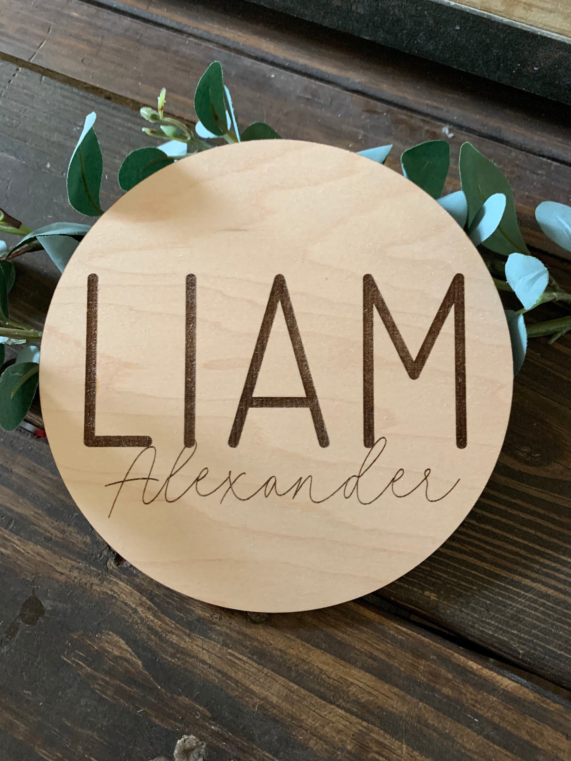 Engraved Baby Name Wooden Sign Baby Name Announcement | Etsy