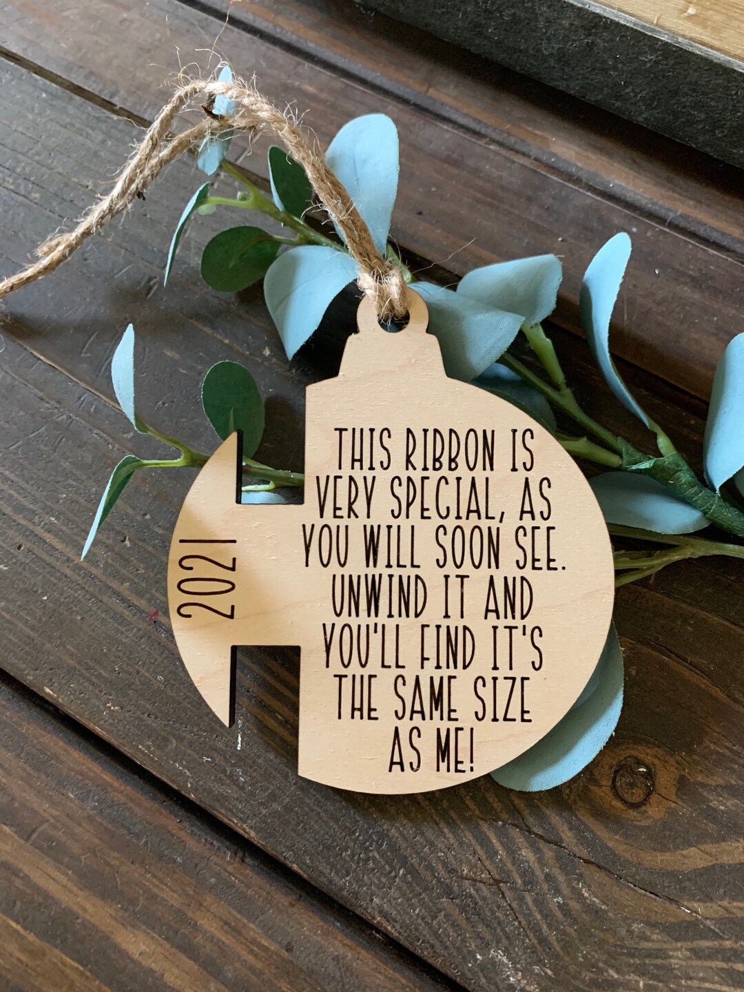 Engraved Child’s Height Ribbon Wooden Ornament || Custom Gift ...