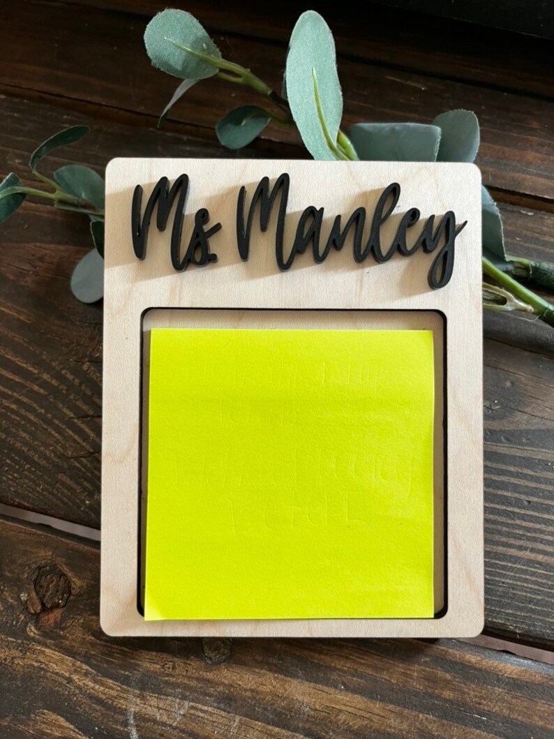 Personalized 3D Name Wooden Sticky Note Holder Custom Gift - Etsy