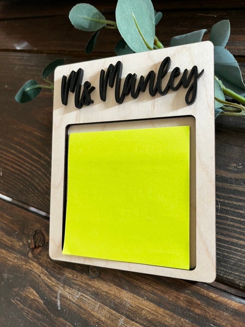 Personalized 3D Name Wooden Sticky Note Holder Custom Gift - Etsy