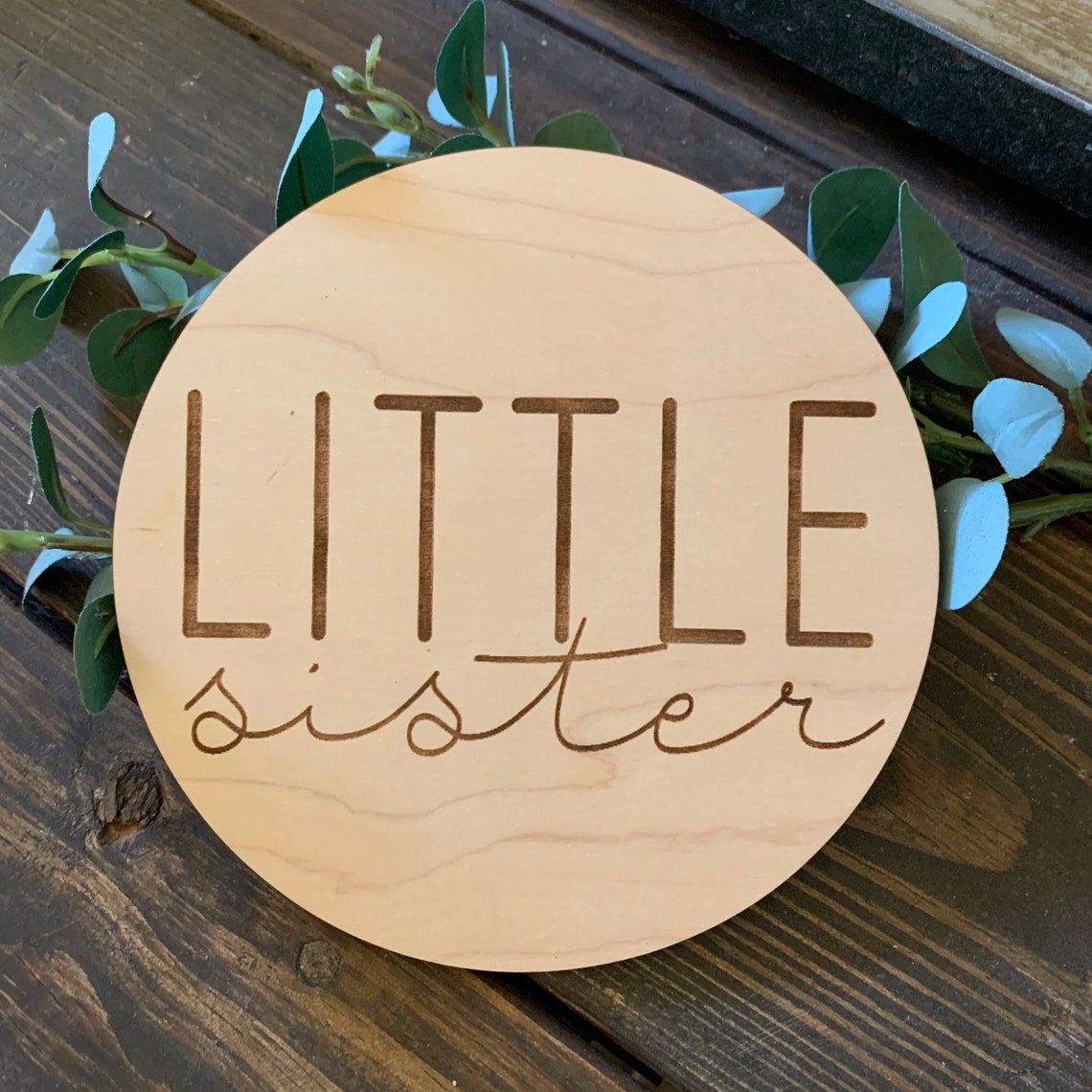 Big Little Brother Sister Engraved Wooden Sign Baby Name | Etsy