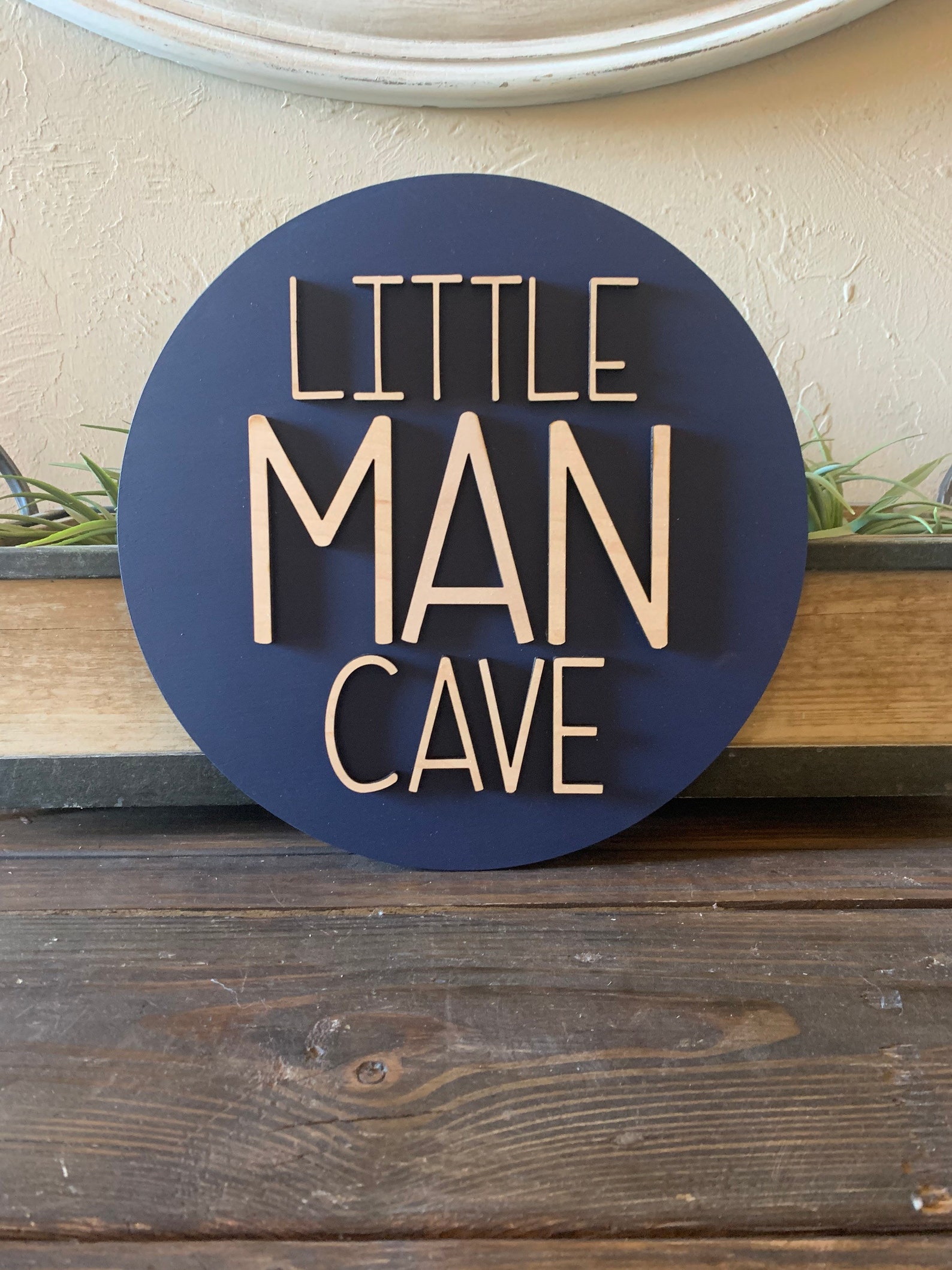 8 Little Man Cave Round 3D Wooden Sign Boys Room - Etsy