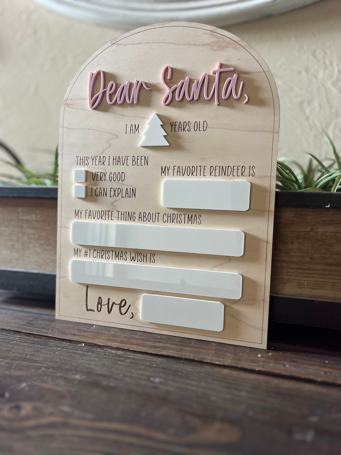 Dear Santa Wooden Sign || Dry Erase Sign|| Custom Dry Erase Sign ...