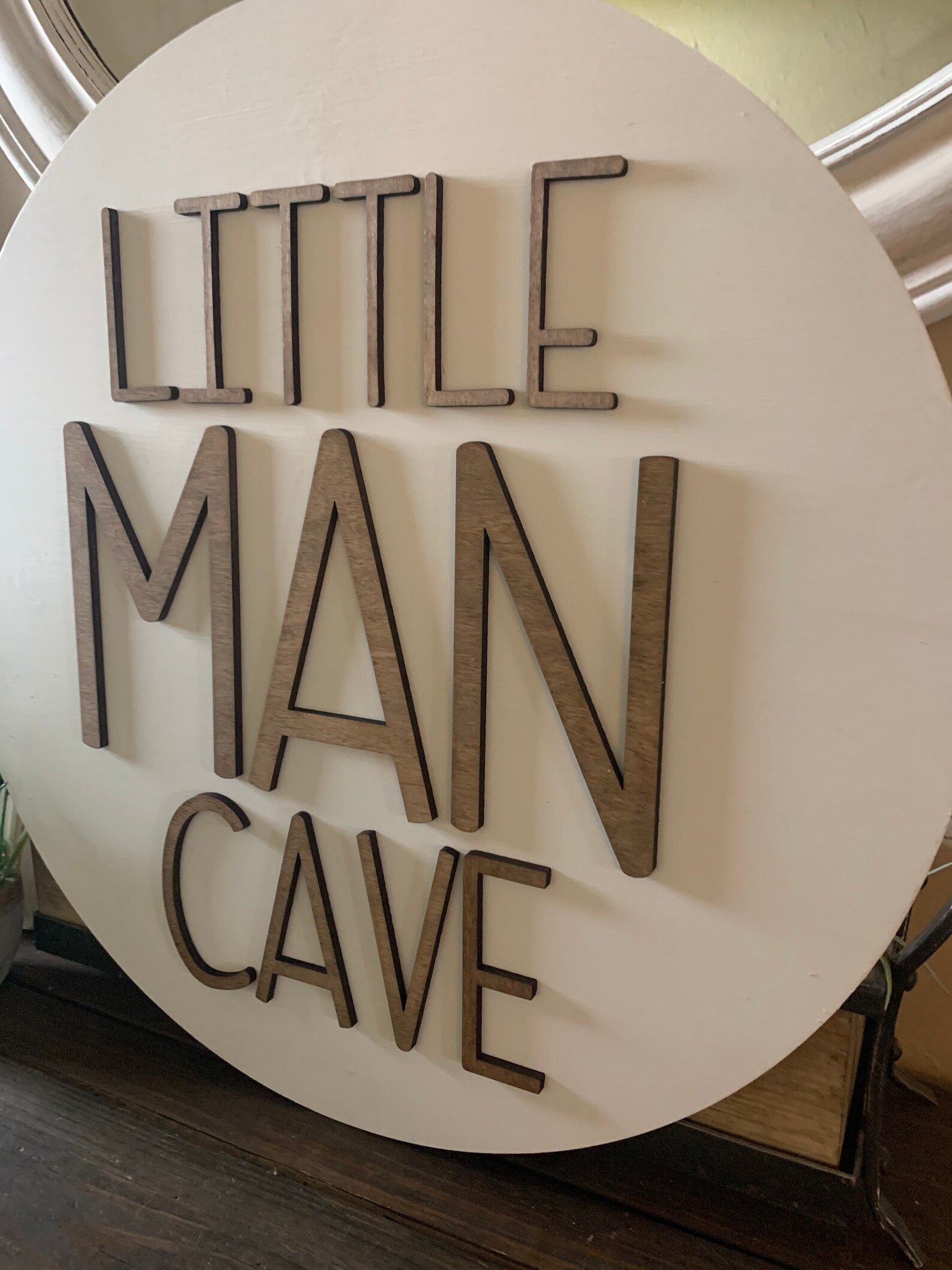 LARGE Little Man Cave Round 3D Wooden Sign Boys Room Decor | Etsy