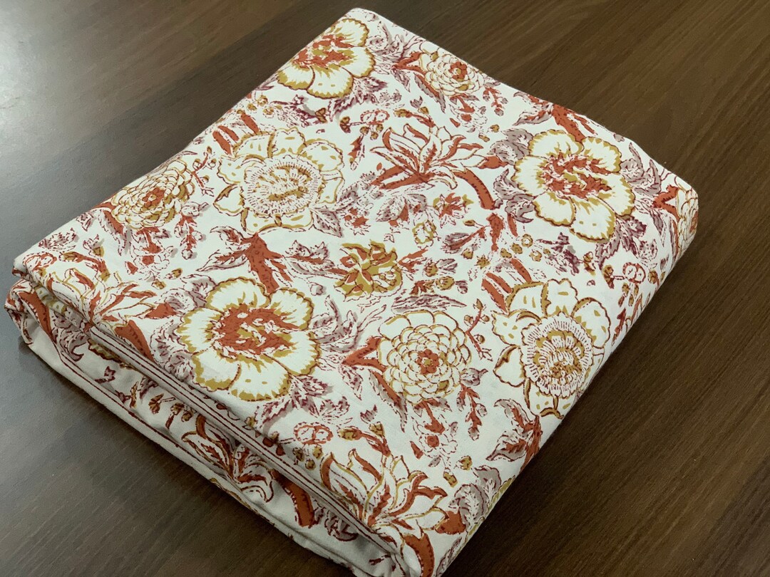 Free Shipining Indian Hand Block Print Bed Sheet/double Cotton Bed ...