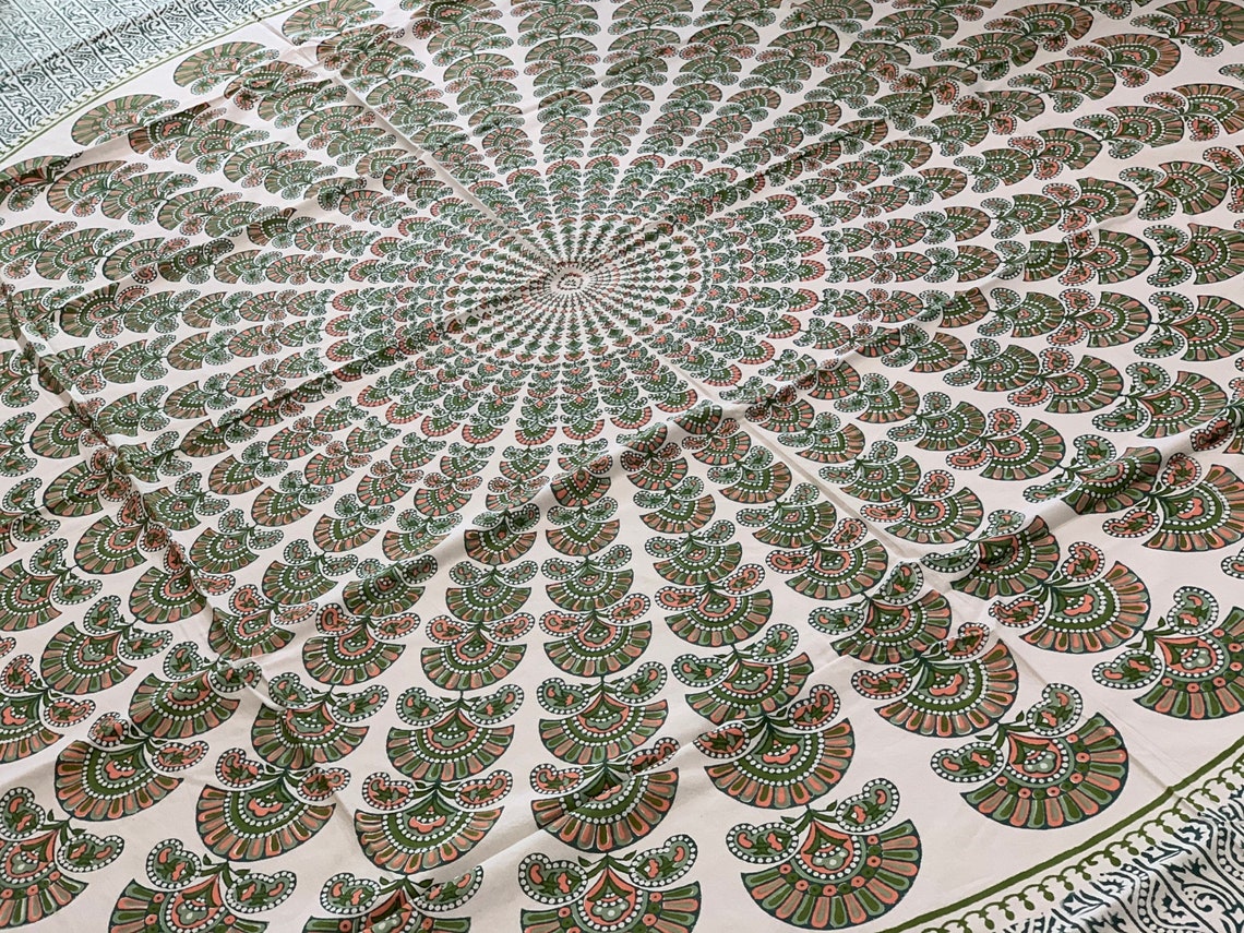 Indian Hand Block Print Bed Sheet/double Cotton Bed | Etsy
