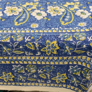 Indian Hand Block Print Bed Sheet/double Size Cotton Bed Sheet/floral ...