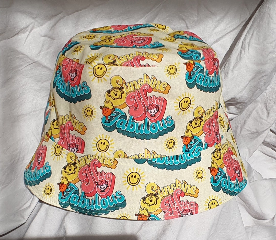 Reversible Little Miss Bucket Hat. Mr Men. Miss Sunshine. Sun Hat ...