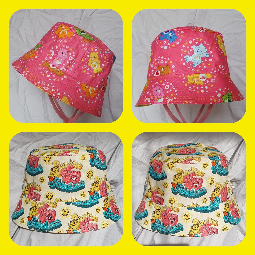 Reversible 1980's Little Miss Bucket Hat. Care Bears Bucket Hat. Mr Men ...