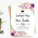 Purple Floral Editable Graduation Party Invitation, Printable Invite ...