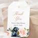 Navy Blush Rose Gold Editable Tag, Pink Blue Floral Favor Tag Template ...