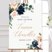 Navy Blush Rose Gold Editable Welcome Sign, Floral Baby Shower Sign ...