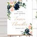 Navy Blush Rose Gold Editable Welcome Sign, Floral Baby Shower Sign ...