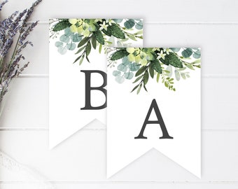 Printable Woodland Animals Banner Greenery Birthday Baby - Etsy