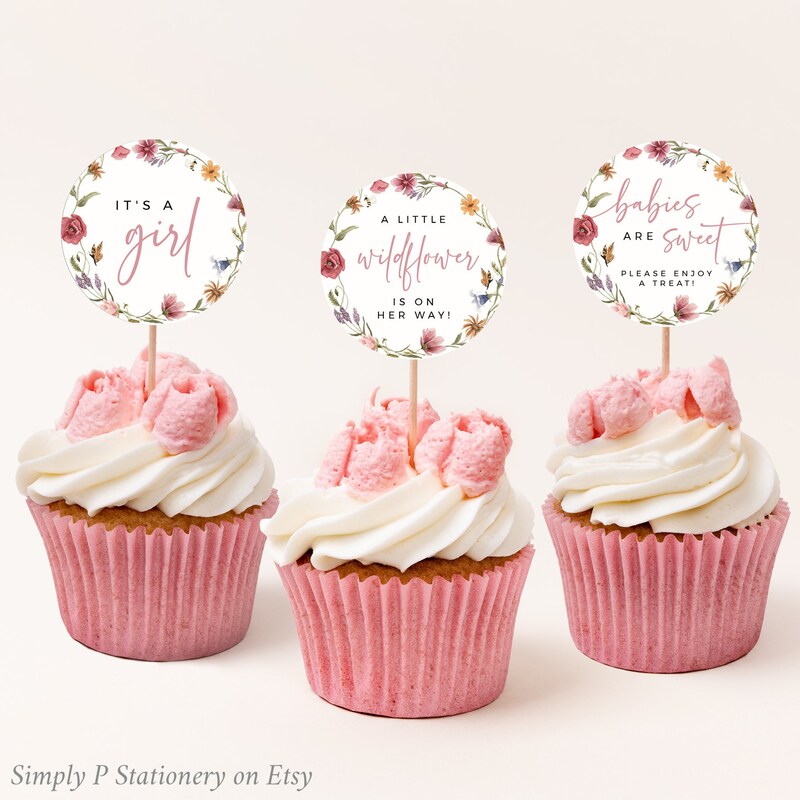 Flower Cupcake Toppers - Etsy