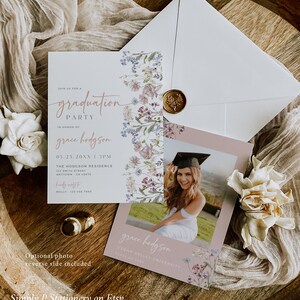 Wildflower Graduation Announcement, Wildflower Graduation Party Invite ...