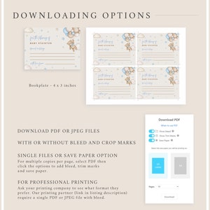 Teddy Bear Bookplate Bear Baby Shower Bookplate Boy, Printable Book ...