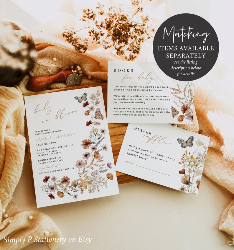 Wildflower Banner, Fall Baby Shower Bunting Template, Autumn Baby ...