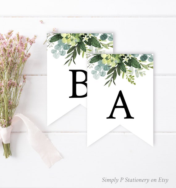 Editable Foliage Bunting Botanical DIY Banner Template Boy - Etsy