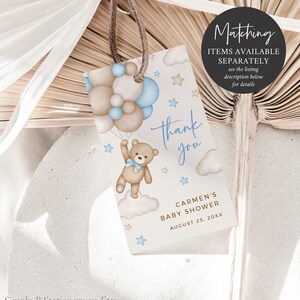 Bear Baptism Invitation Boy, Teddy Bear Christening Invite, Printable ...