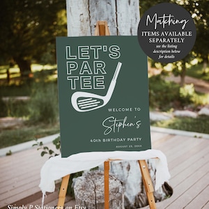 Golf Custom Sign Template Par Tee Birthday Party Sign Man, Modern Golf ...