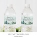 Mountains Editable Personalised Water Bottle Labels Woodland - Etsy