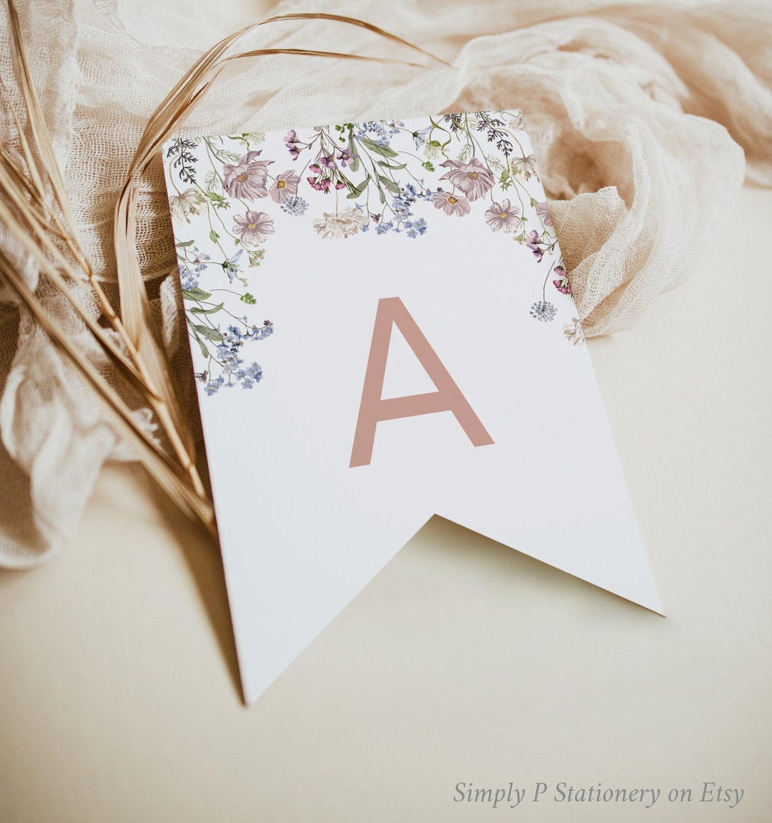 Wildflower Bunting, Wildflower Banner, Floral Banner, Flower Banner ...