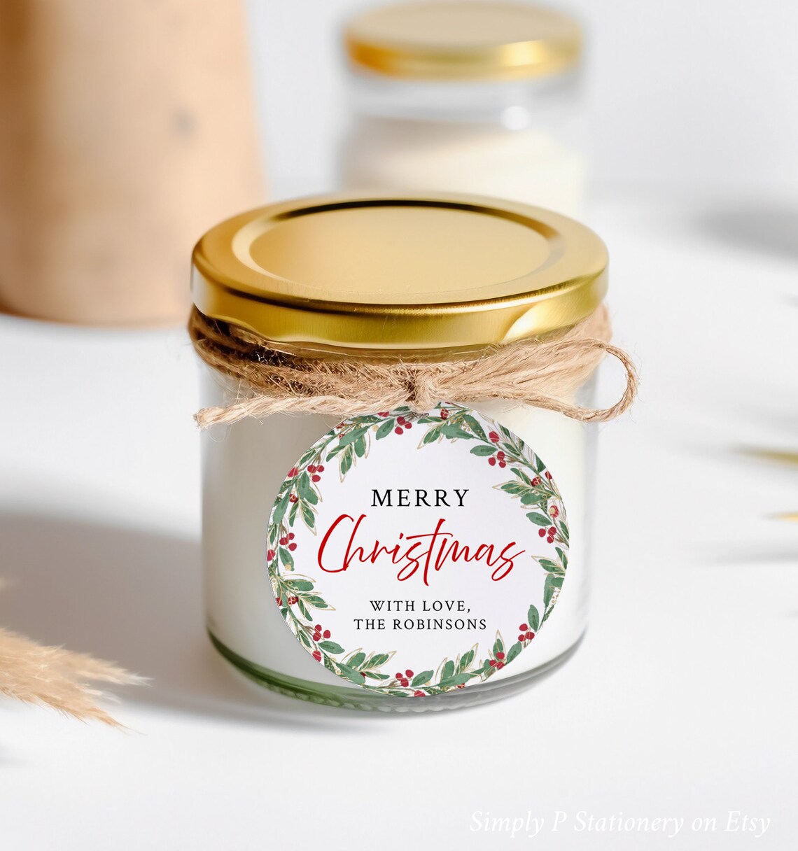 Printable Round Christmas Gift Tag Template, Christmas Label, Editable ...