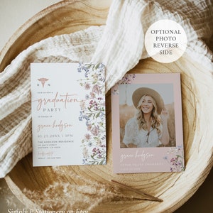 RN Graduation Invitation Template, Editable Nurse Graduation Invite ...