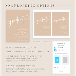 Neutral Graduation Invitation, Boho Graduation Party Photo Invite ...