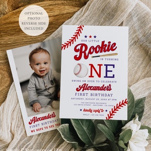 Baseball First Birthday Invite Boy 1st Birthday Invitation Baseball ...