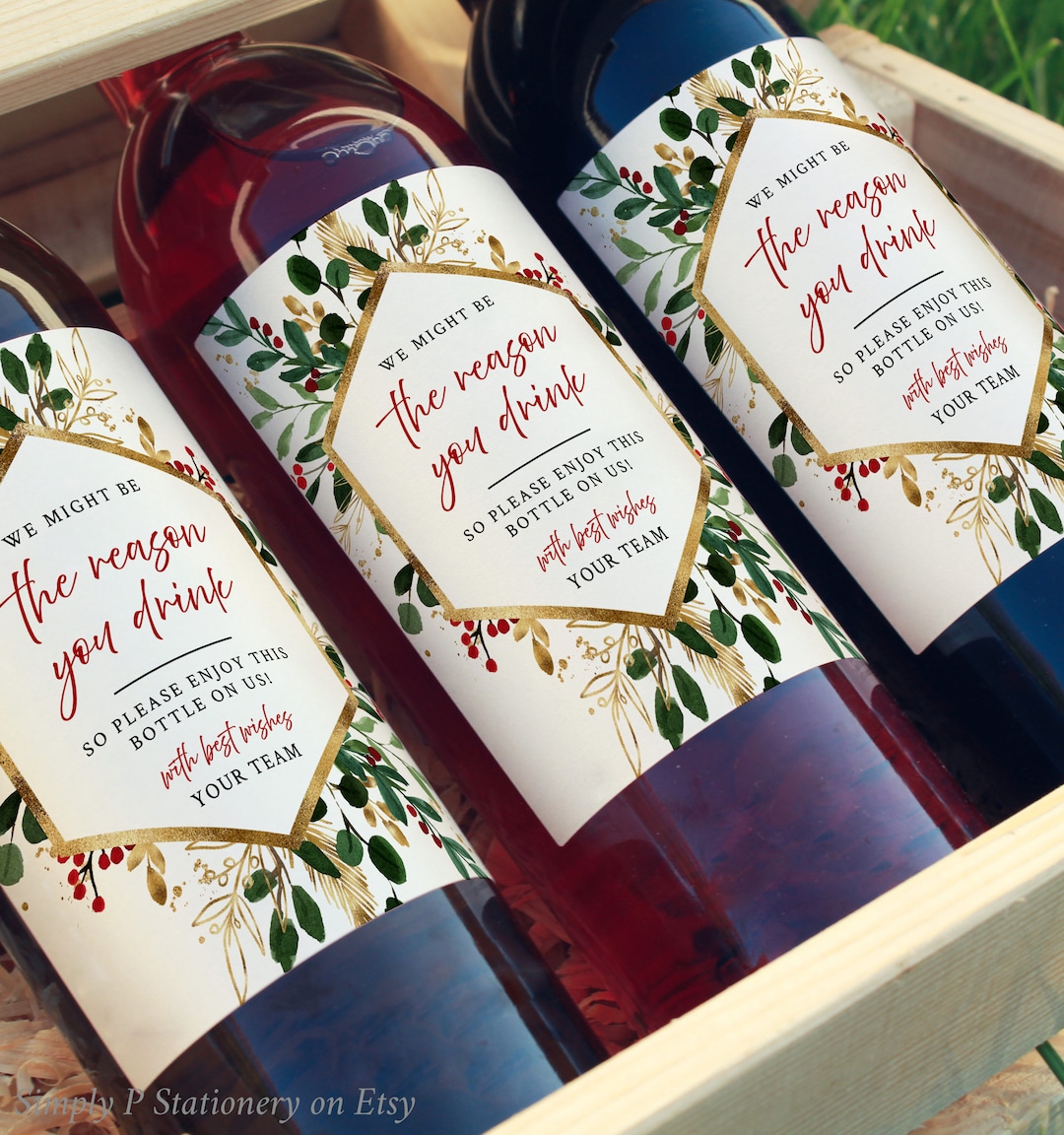 Christmas Gift for Boss Wine Bottle Label Template, Funny Boss ...