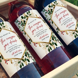 Christmas Gift for Boss Wine Bottle Label Template, Funny Boss ...